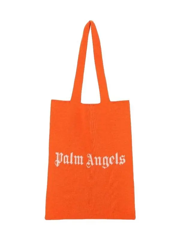 Palm Angels Logo Intarsia Open Top Tote Bag - Orange