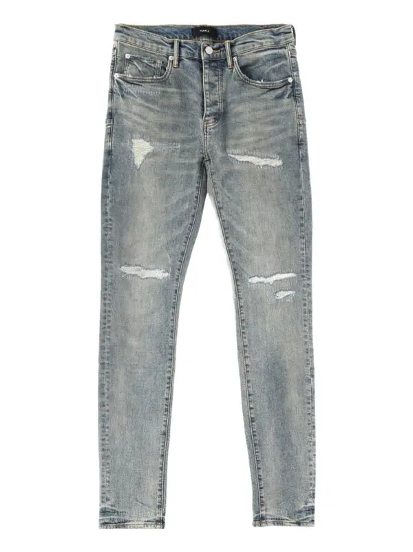 PURPLE BRAND Distressed Slim Jeans - Light Indigo