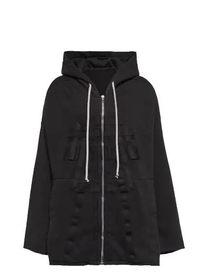 Rick Owens Cotton Zip-up Hoodie - Black