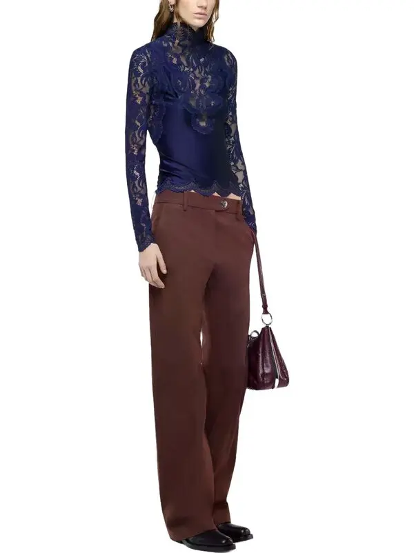 Rabanne Long-sleeved Lace Top - Blue