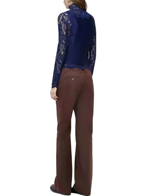 Rabanne Long-sleeved Lace Top - Blue