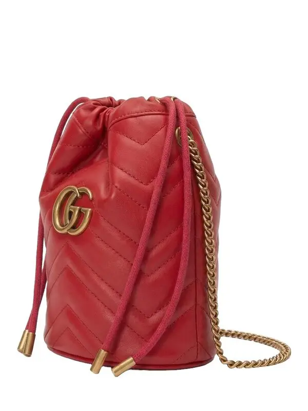 Gucci Gg Marmont Mini Bucket Bag - Red