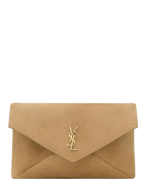 Saint Laurent Cassandre Large Envelope Pouch - Golden Leaf