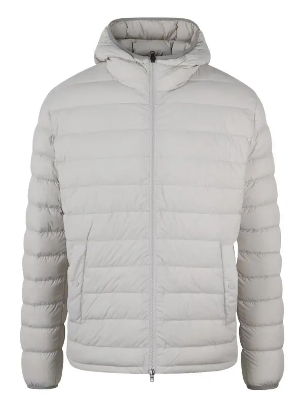Herno Zip-up Hooded Long-sleeved Jacket - Gray