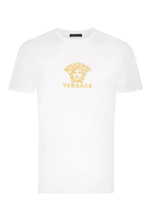 Versace Logo Embroidered T-shirt - White