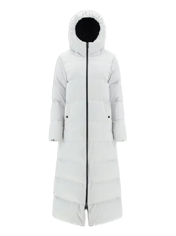 Herno Zip-up Hooded Long Coat - White