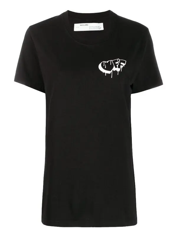 Off-White Logo Printed T-shirt - Black