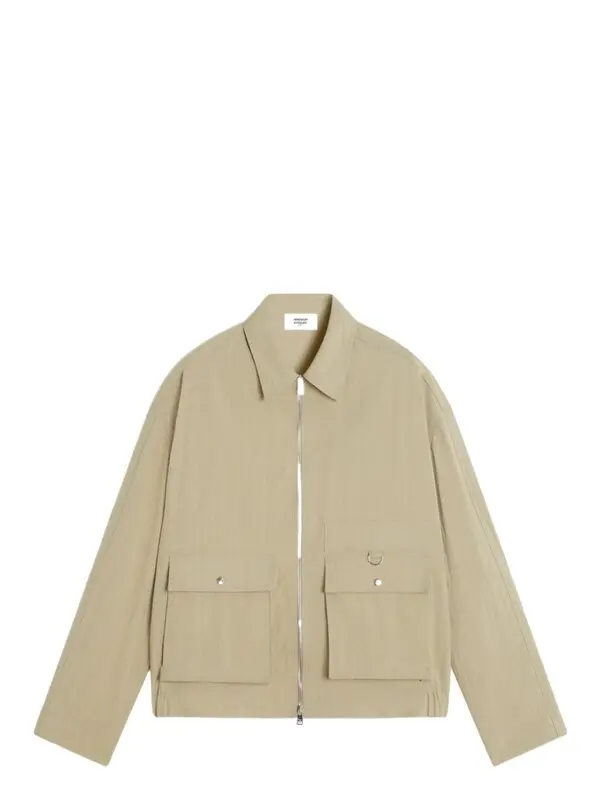 Maison Kitsuné Zip-up Jacket With Fox Logo Detail - Tea Leaf