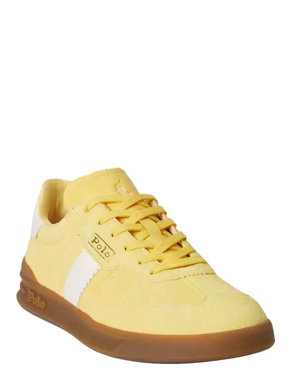 Polo Ralph Lauren Suede Stripe Leather Sneakers - Yellow