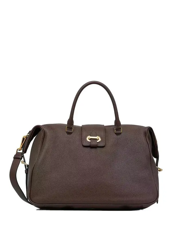 POLLINI Grained-effect Logo-buckle Cross-body Bag - Brown