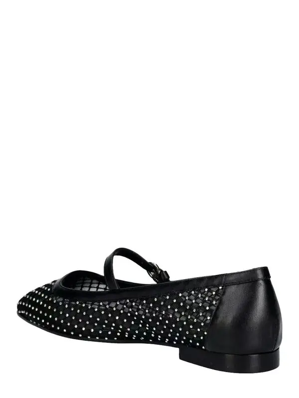 POLLINI Nina Crystal-embellished Mesh Ballet Flats - Black