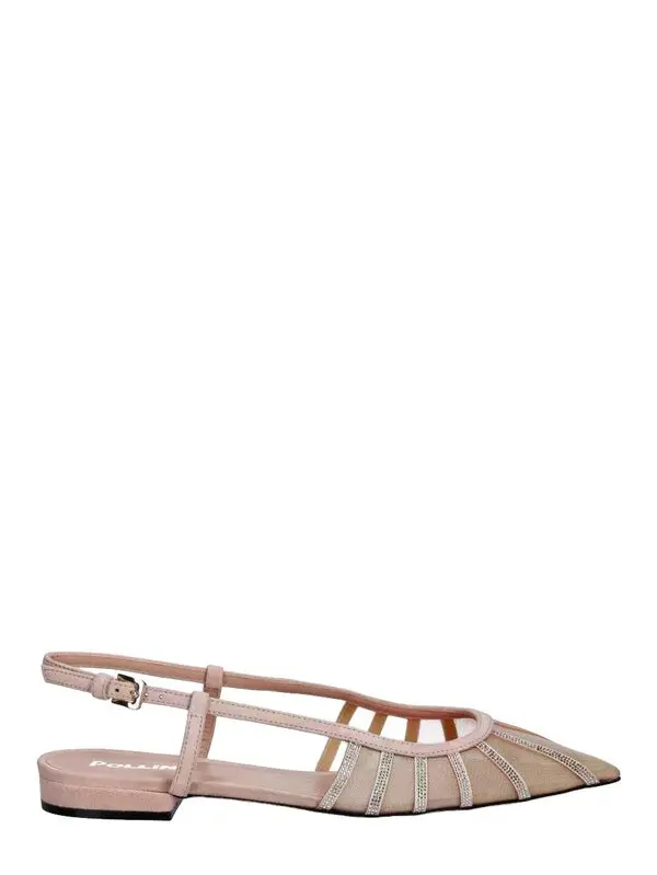 POLLINI Embellished Slingback Ballet Flats - Neutrals