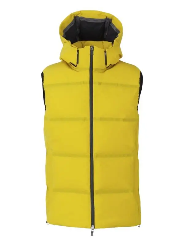 Herno Hooded Down Gilet - Yellow