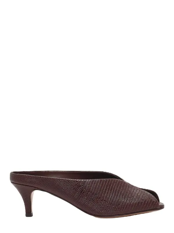 TWINSET Textured Kitten Heel Mules - Black