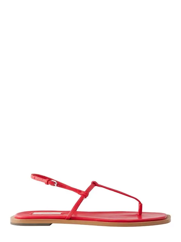 TOTEME T-strap Flat Sandals - Desert-red