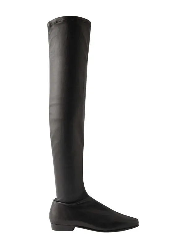 Staud Keith Leather Over The Knee Boots - Black