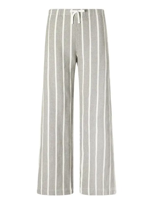 Aimé Leon Dore Textured Stripe Wide-leg Pants - Gray