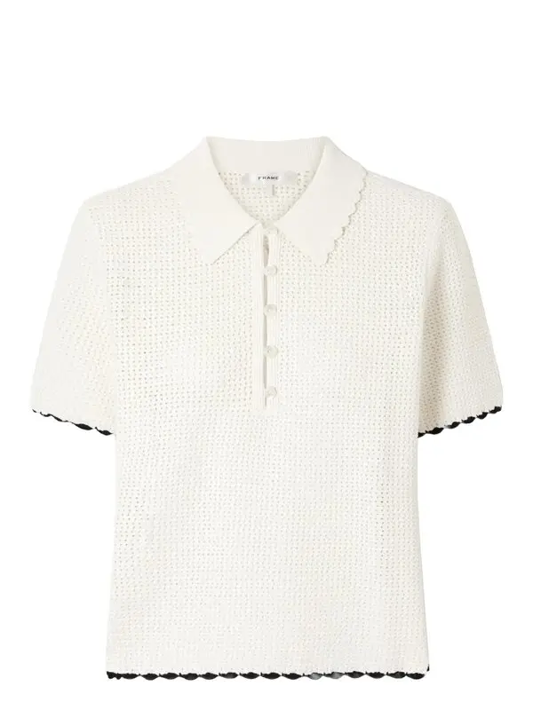 FRAME Daybreak Mesh Polo Shirt - White