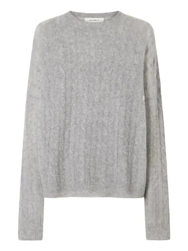 LISA YANG Long-sleeved Crew Neck Sweater - Light Gray