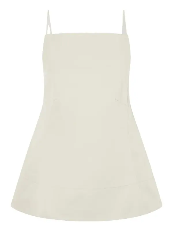 Tibi Open Back Cotton Poplin Top - White