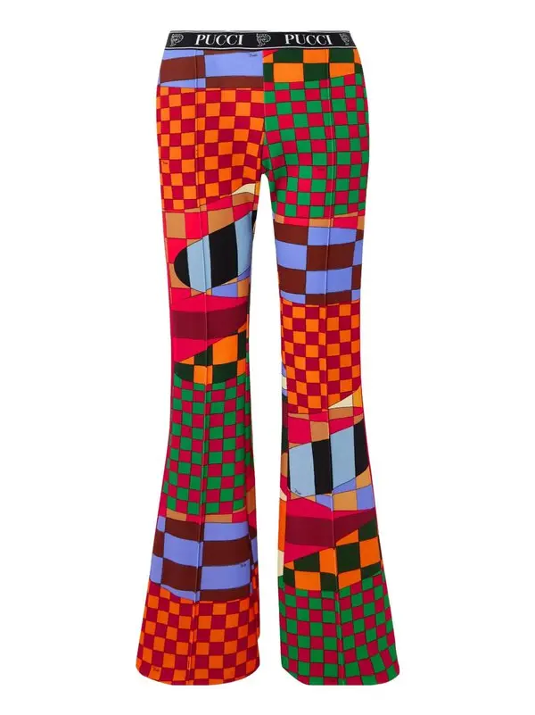 Emilio Pucci High-waisted Printed Flared Trousers - Red
