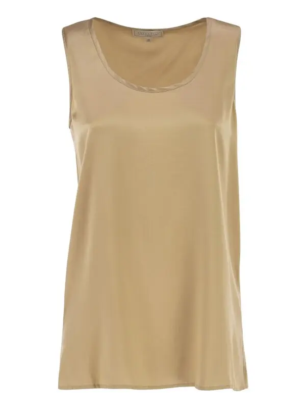 Antonelli Firenze Sleeveless Top With Round Neck - Nude
