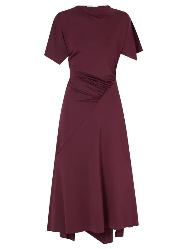 Victoria Beckham Draped Satin-jersey Midi Dress - Red