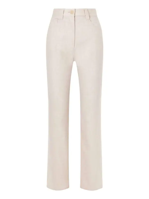 Khaite Wool And Cashmere-blend Straight-leg Pants - White