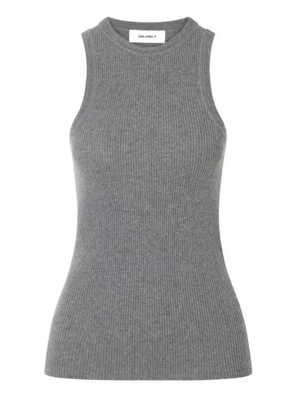 LISA YANG Amaya Ribbed Tank Top - Light Gray