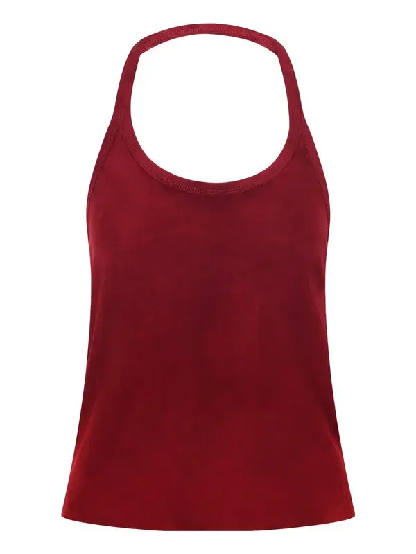 Stouls Suede Halterneck Tank With Open Back - Red