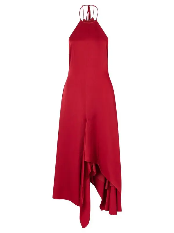 Victoria Beckham Halterneck Midi Dress - Red