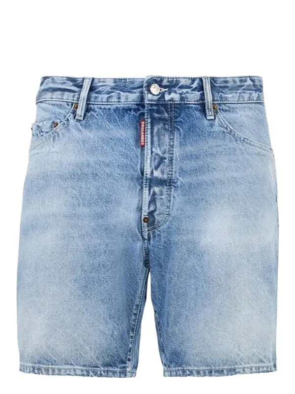 Dsquared2 Distressed Five-pocket Denim Shorts - Blue