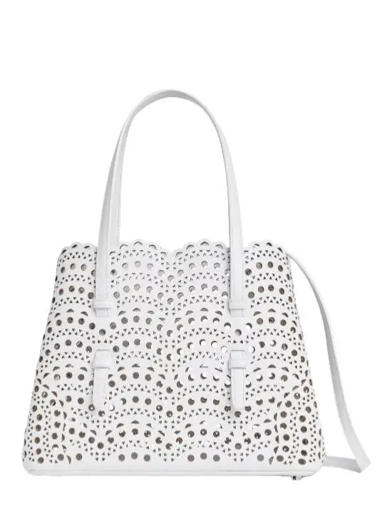 Alaïa Mina 25 Bag In Vienne Wave Calfskin - Off White