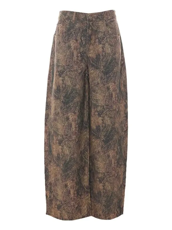 Liu Jo Printed Paisley Wide Leg Pants - Brown