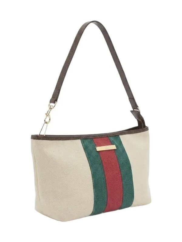 Gucci Small Pouch With Web Strap - Nude