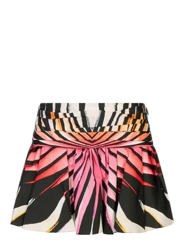 Roberto Cavalli Pleated Midi Skirt With All-over Pattern - Black