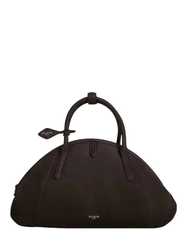 Alaïa Nubuck Top Handle Bag - Dark Brown