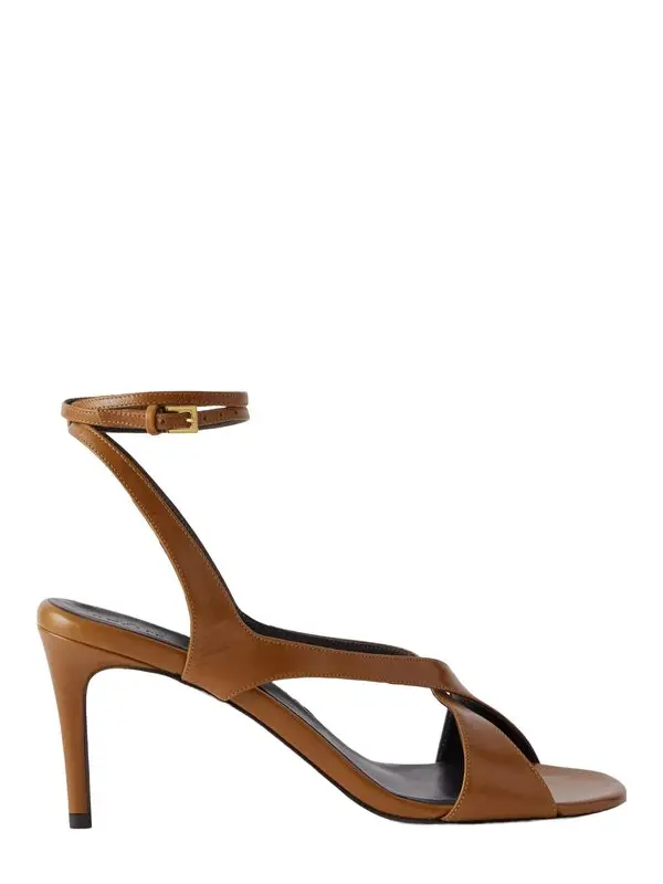 Khaite Liria Leather Sandals - Brown