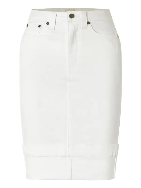 Khaite Kendra Denim Midi Skirt - White
