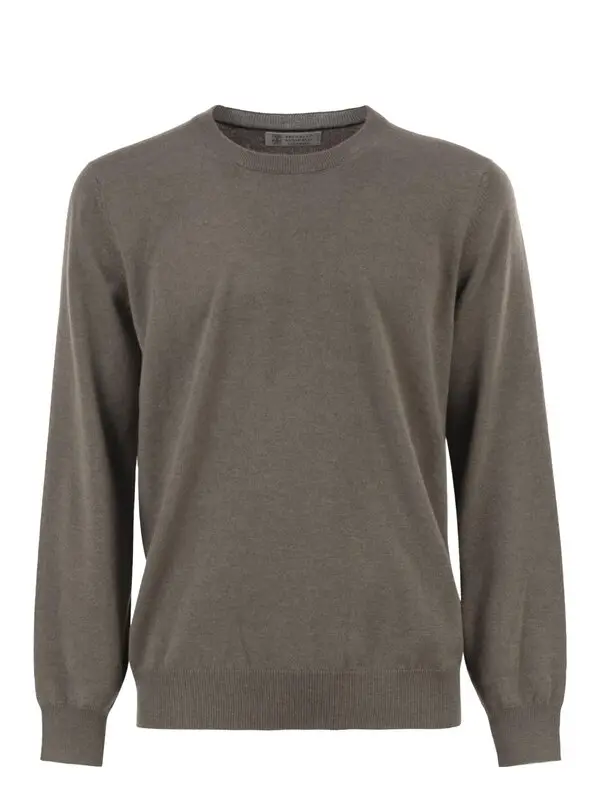 Brunello Cucinelli Crew Neck Long-sleeved Knitwear - Green