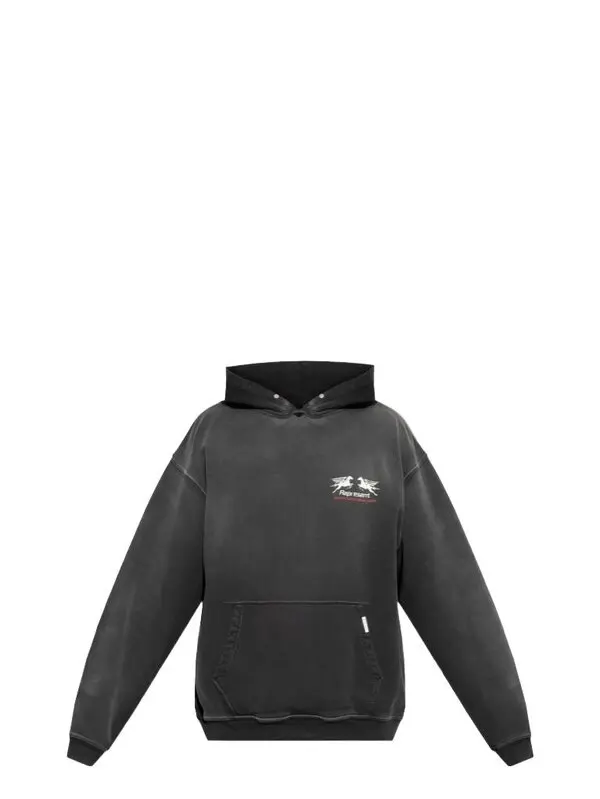 REPRESENT 24 Hour Service Graphic-print Hoodie - Black
