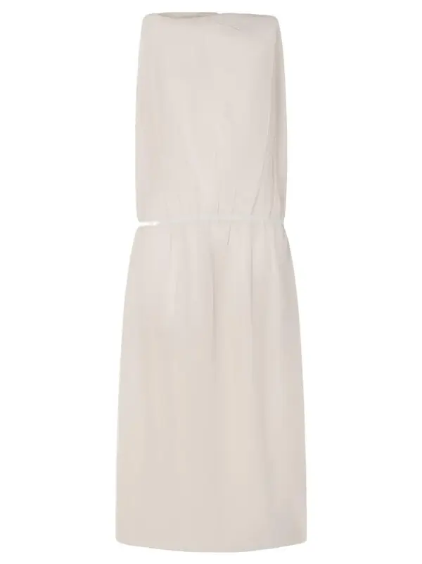 Khaite Tia Cotton And Silk-blend Midi Dress - White