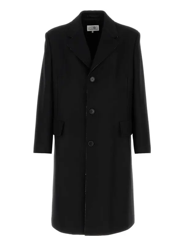 MAISON MARGIELA Single-breasted Felt Coat - Black