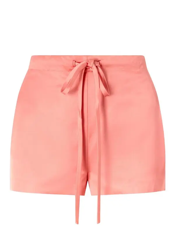 Khaite Robbie Satin-twill Shorts - Pink