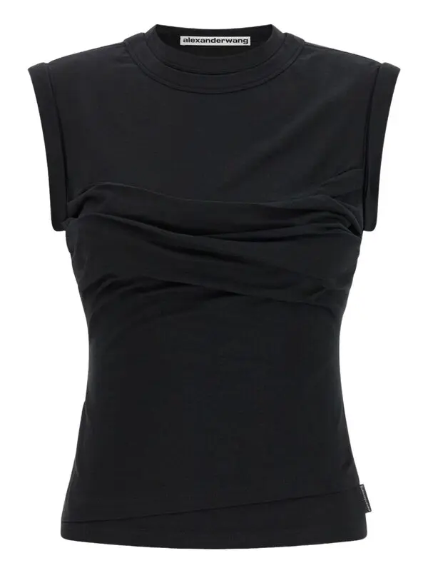 Alexander Wang Ruched Detailed Tank Top - Black