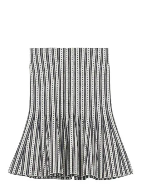 Alexander McQueen Striped Knit Mini Skirt - Ivory/navy