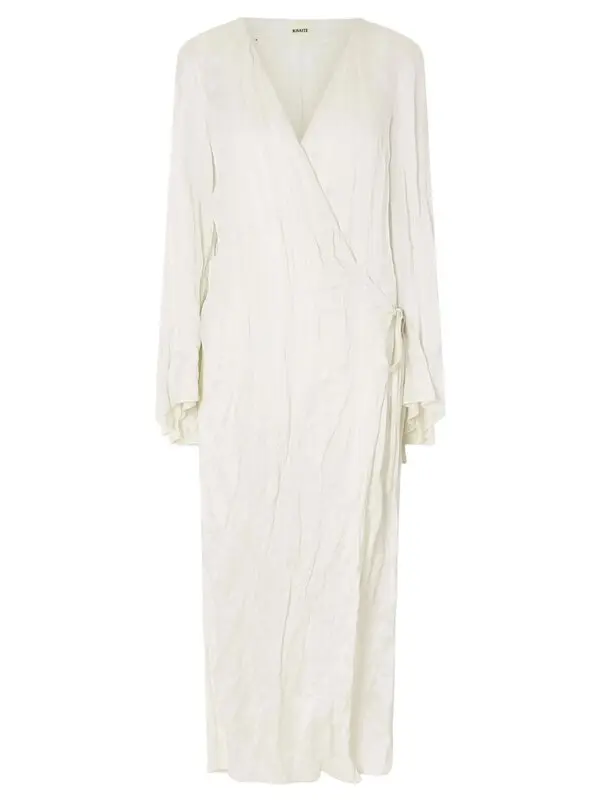 Khaite Rommi Crinkled-voile Midi Wrap Dress - White