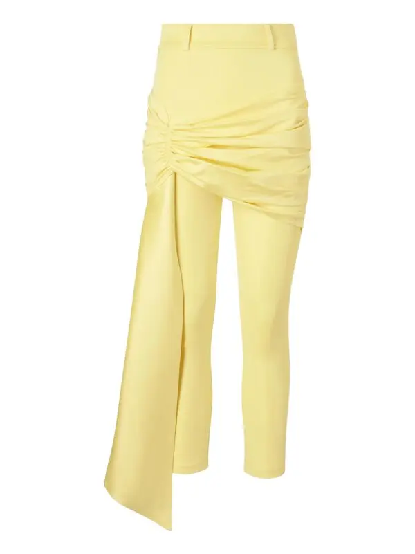 Rabanne Draped Detail Trousers - Yellow
