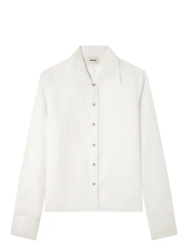 Khaite Jaylin Cotton And Silk-blend Shirt - White