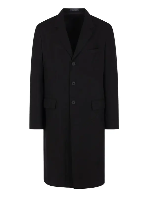 Yohji Yamamoto Button-up Long Coat - Black